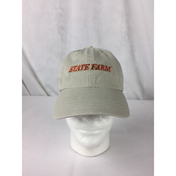 State Farm | Accessories | State Farm Adjustable Hat Cap Tan W Red Logo ...